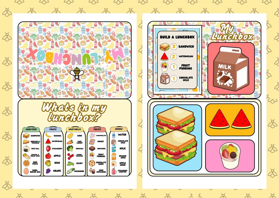 Build A Lunchbox Pretend Play Preschool Printable Busy Book for ...