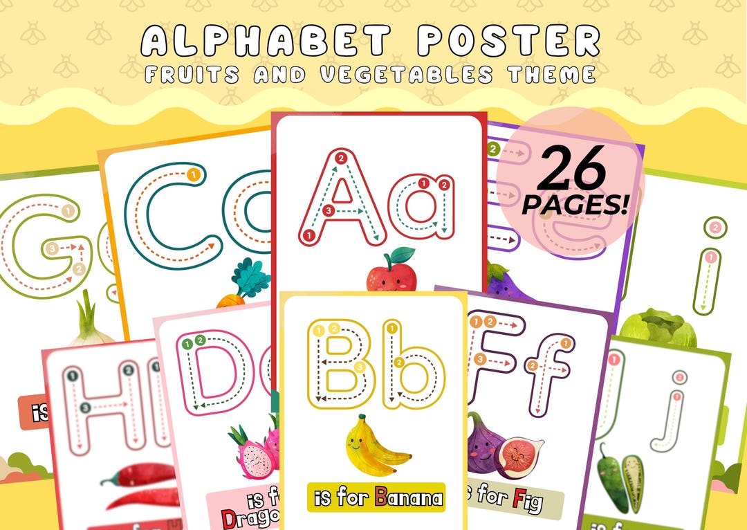 Alphabet Poster for Classroom Decoration Preschool Letter Flashcard ...