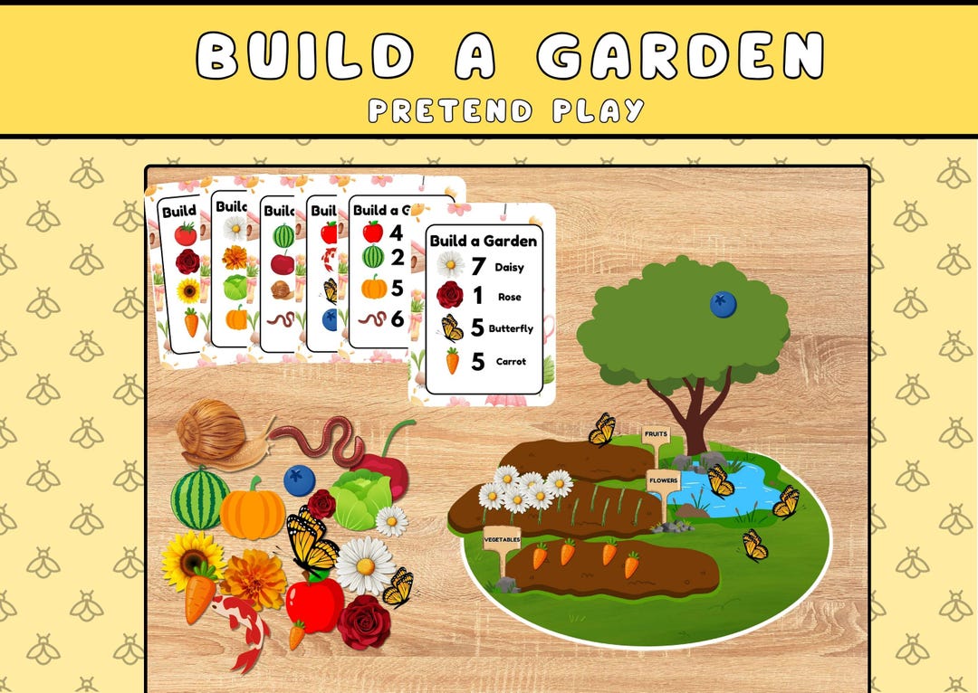 Build A Garden, Pretend Play, Preschool Printable, Busy Book ...