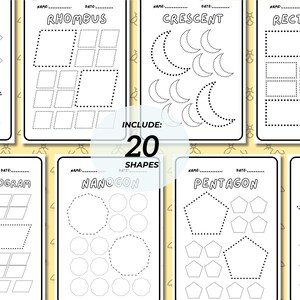 2D Shape Tracing Preschool Worksheet Fun Pre-writing Practice Tracing ...