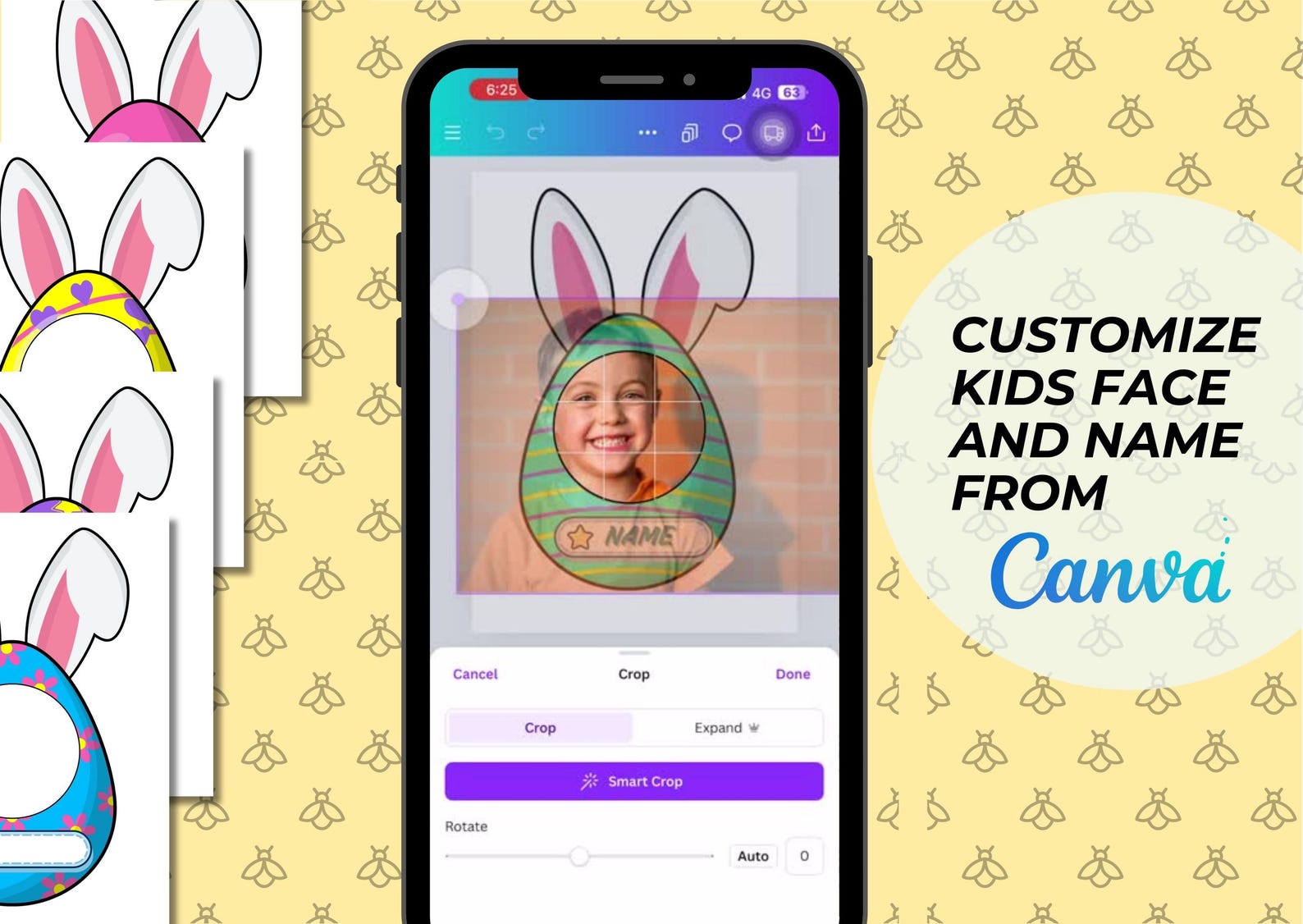 Easter Bunny Eggs Personalised Activity for Kids Easter Craft Preschool ...