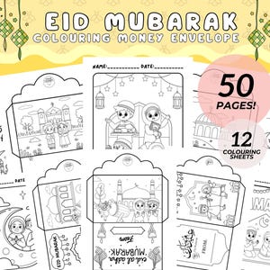 Eid Mubarak Colouring Money Envelope Printable Eid Envelope for Kids ...