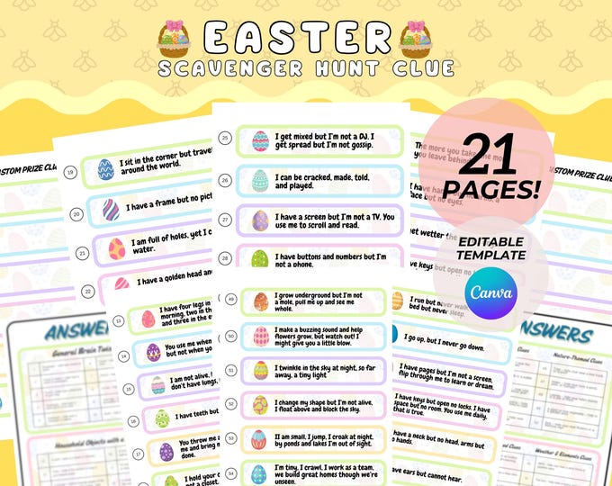 Easter Egg Scavenger Hunt Clues | Printable Treasure Hunt for Kids ...