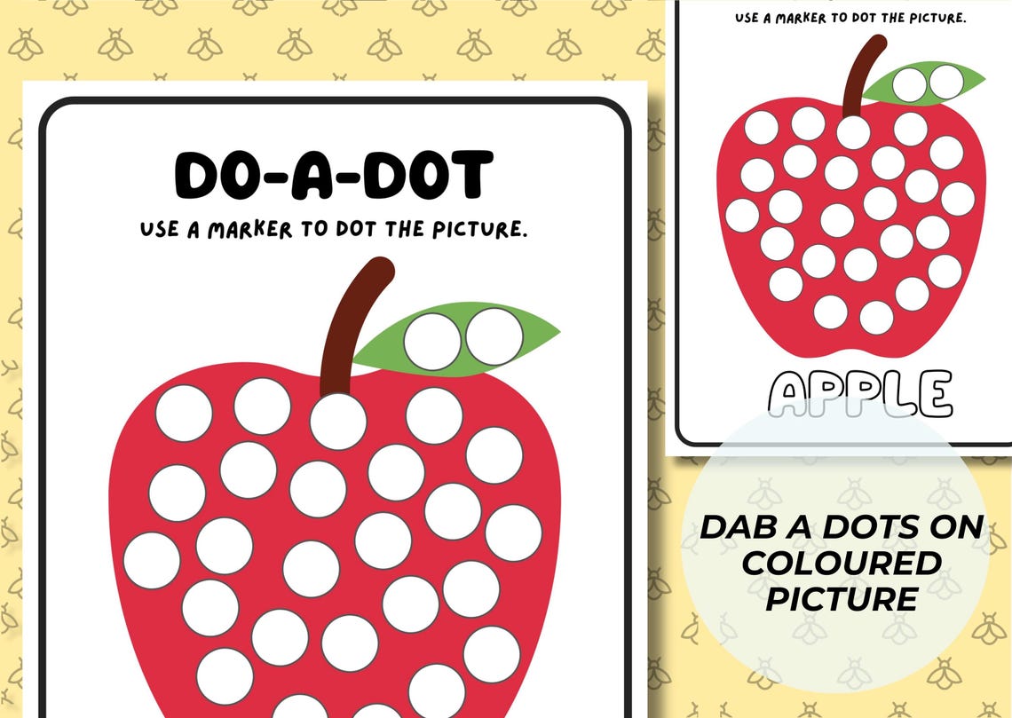 Alphabet Animal Fruits Object Dot Marker Worksheets Dot Marker ...
