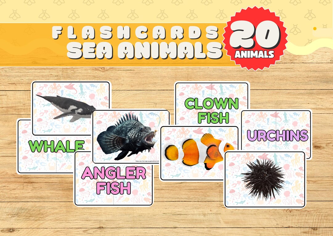 Sea Animal Flashcards for Preschool Printable Matching Activities Kids ...