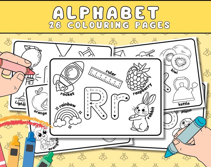 26 Printable Alphabet Coloring Pages, Toddler Activity, ABC Coloring ...