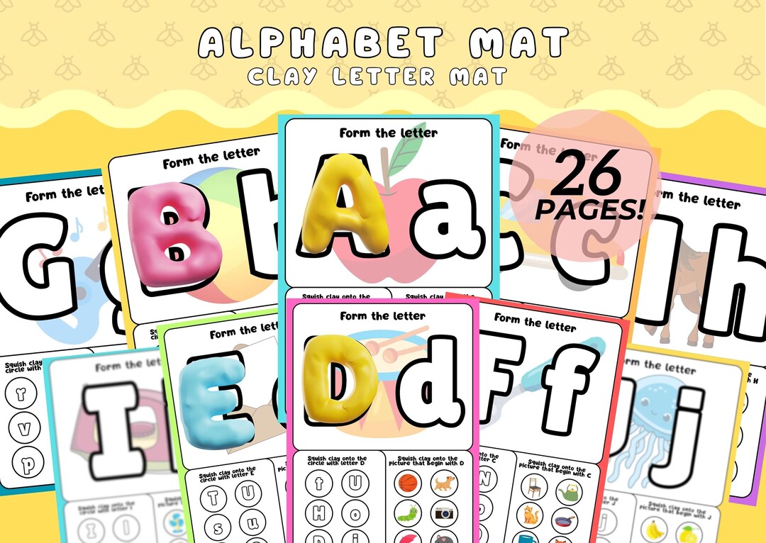 Alphabet Clay Mat Printables for Preschool Alphabet Play Doh Mats ...