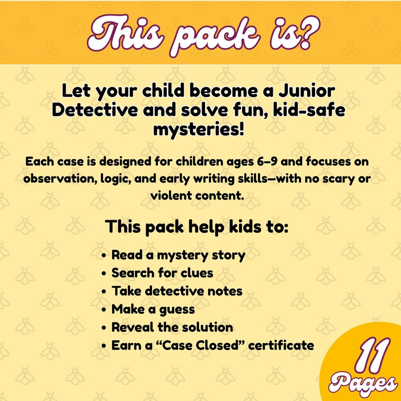 Kids Detective Pretend Play Preschool Printable Mystery Case File ...