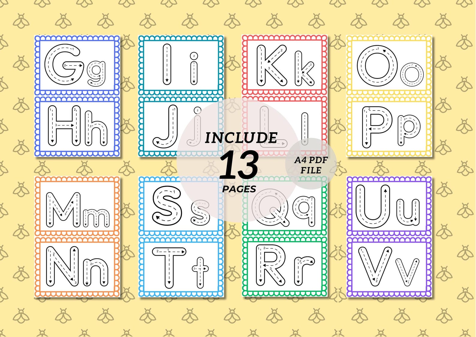 Alphabet Letter ABC Tracing Cards Preschool Homeschool Activity ...