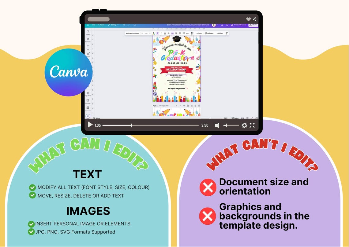 Preschool Graduation Program Template Class of 2025 Pre-k Printable ...