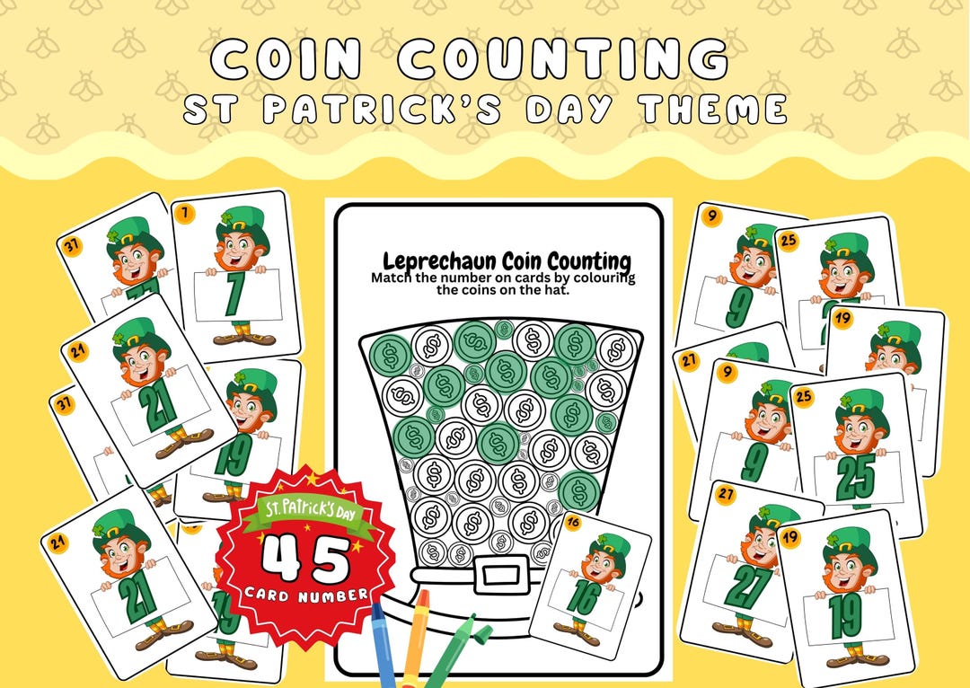 Leprechaun Counting Activity for Preschool, St. Patrick’s Day Counting ...