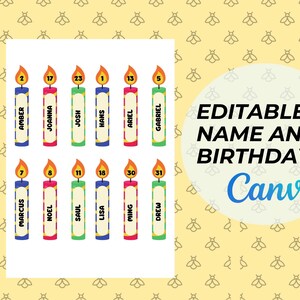 Classroom Birthday Display Cupcake Theme Birthday Chart for Preschool ...