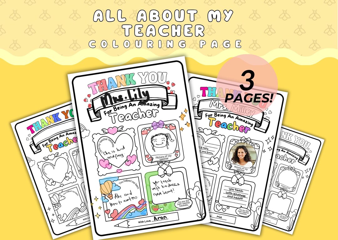 All About My Teacher Appreciation Printable Teacher Appreciation Week ...