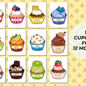 Classroom Birthday Display Cupcake Theme Birthday Chart for Preschool ...