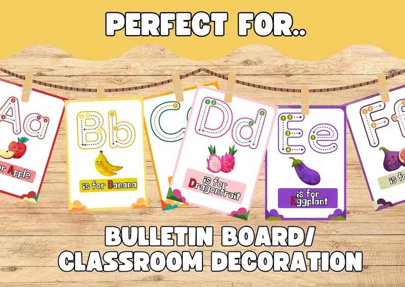 Alphabet Poster for Classroom Decoration Preschool Letter Flashcard ...