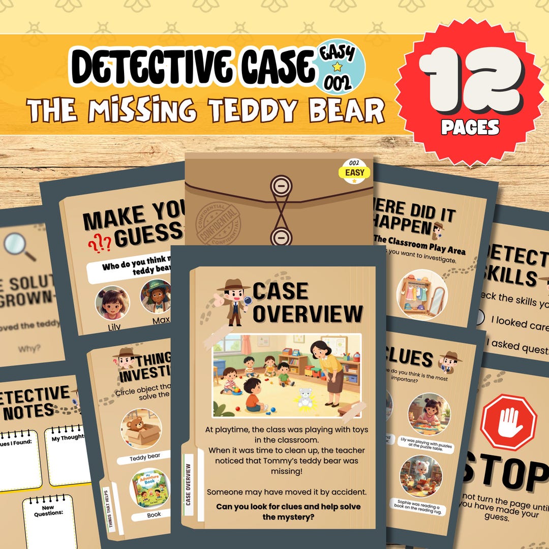 Kids Detective Mystery Easy Printable Junior Detective Case File ...