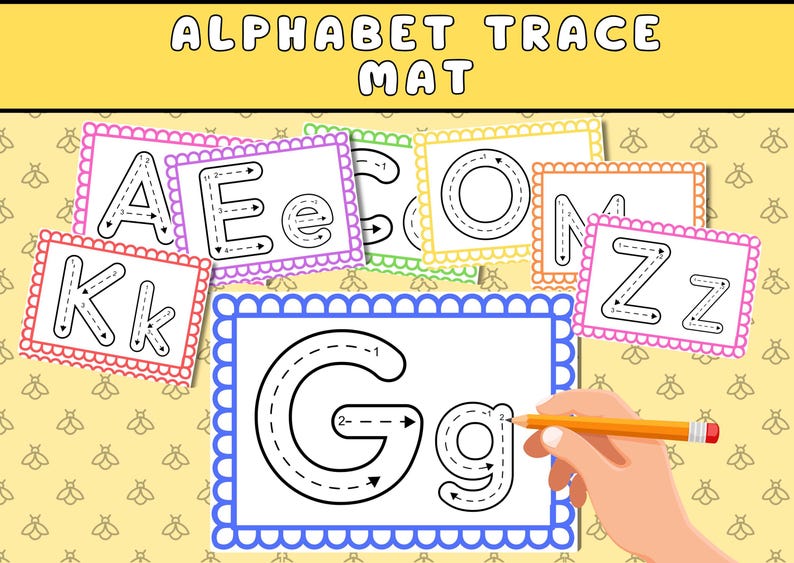 Alphabet Letter ABC Tracing Cards Preschool Homeschool Activity ...