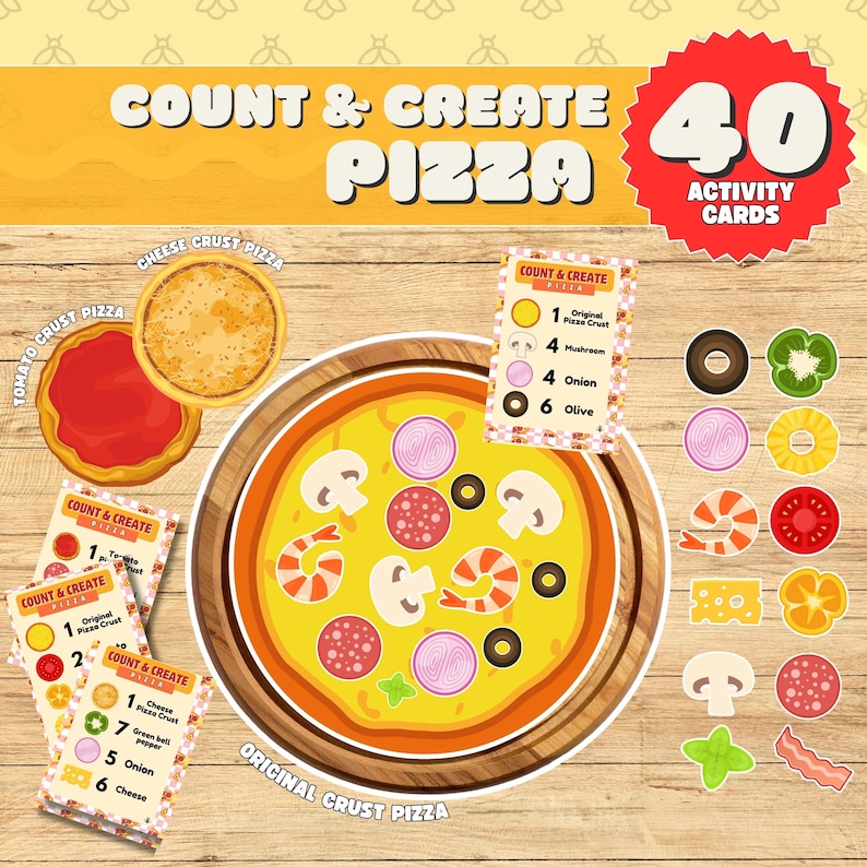 Build A Pizza Recipe for Preschool Maths Play Pretend Activity for Kids ...