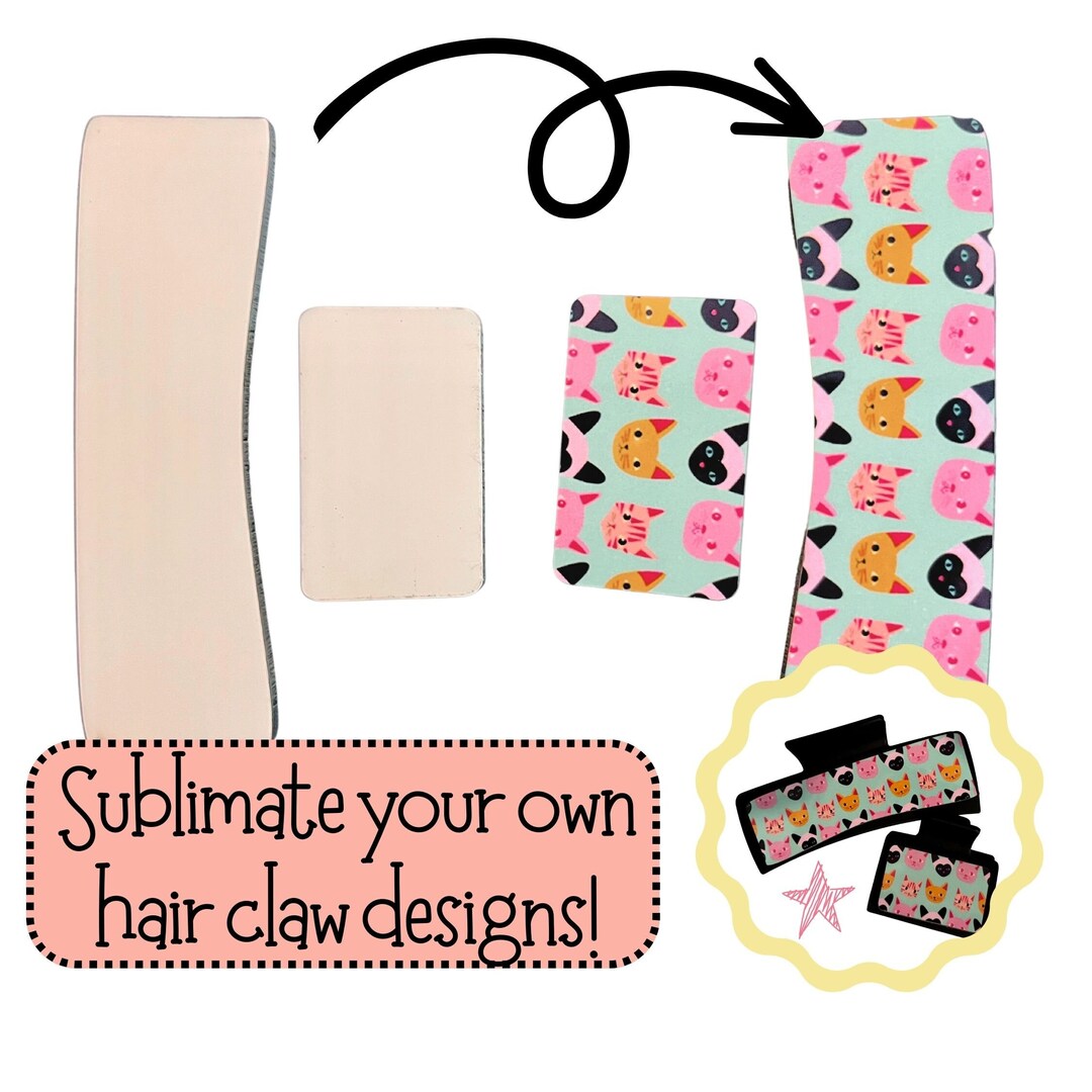 SUBLIMATION Blanks for Hair Claws, Hair Claw Blanks, Unisub Hair Claw ...