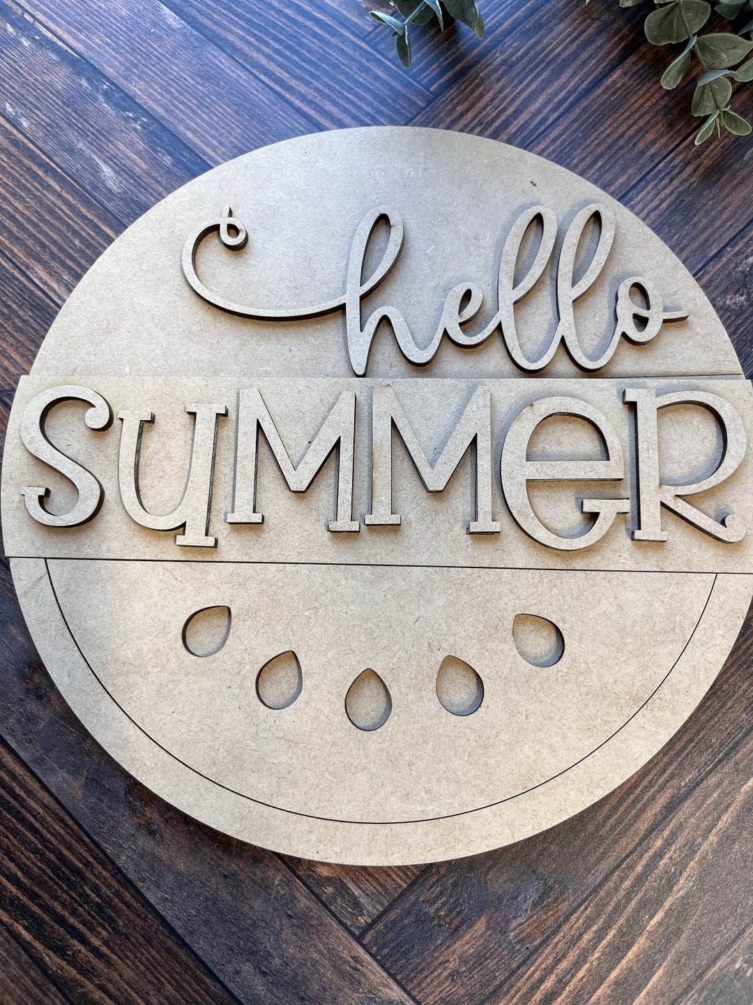 DIY HELLO SUMMER, Unfinished Wood Sign, Wood Blanks, 3D Wood Sign, Do ...