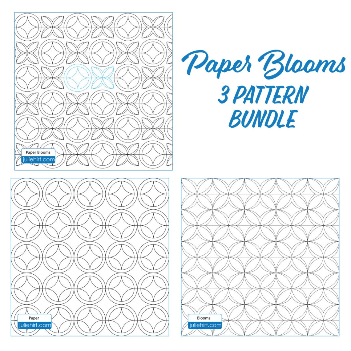PAPER BLOOMS BUNDLE - Read Description - Digital Pattern, Pantograph ...