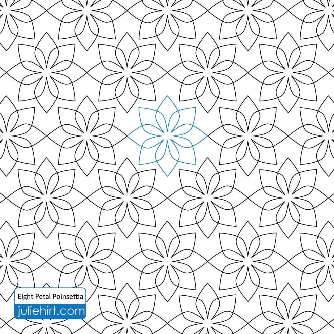 EIGHT PETAL POINSETTIA - Longarm Quilting Digital Pattern, Easy Edge to ...