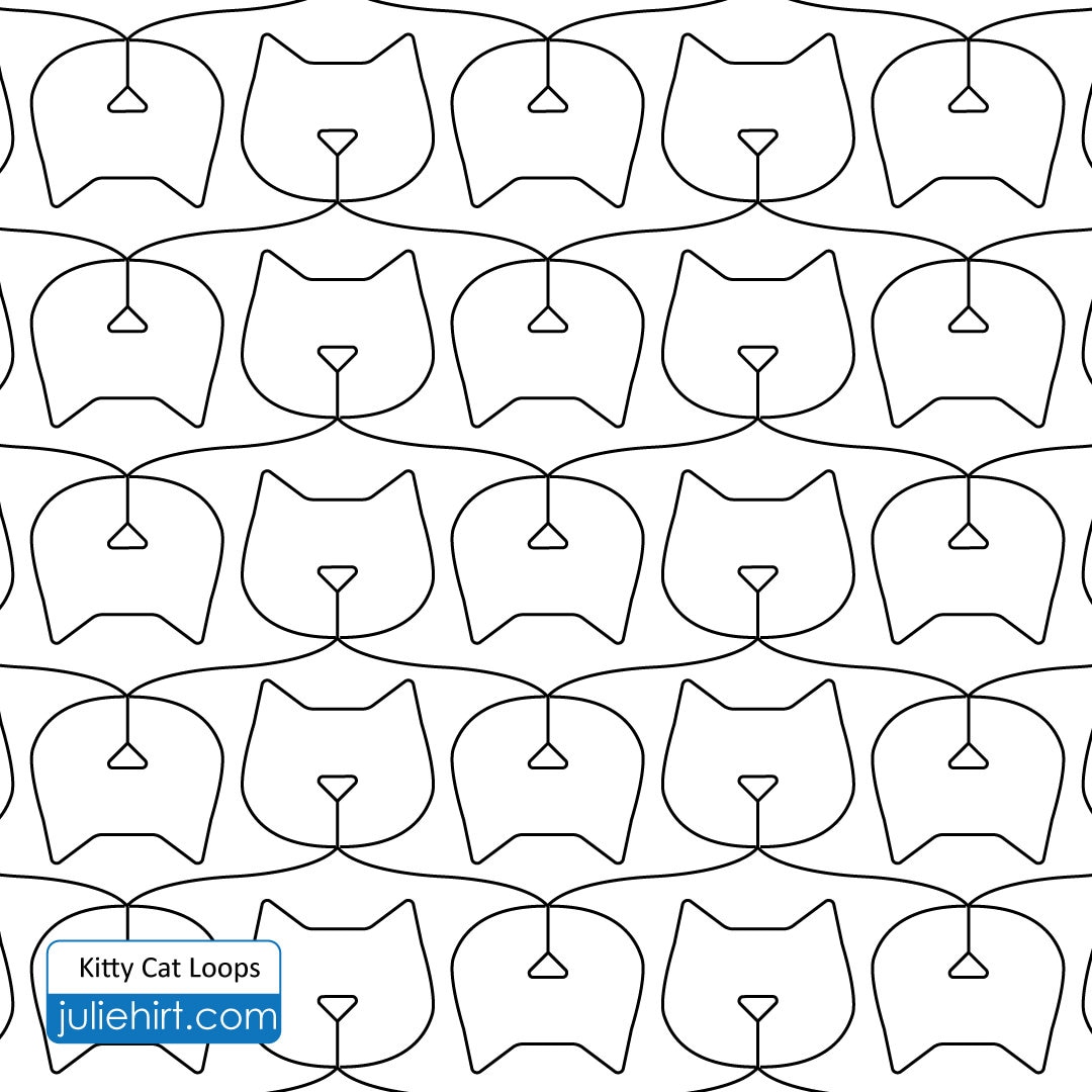 KITTY CAT LOOPS - Longarm Quilting Digital Pattern, Easy Edge to Edge ...