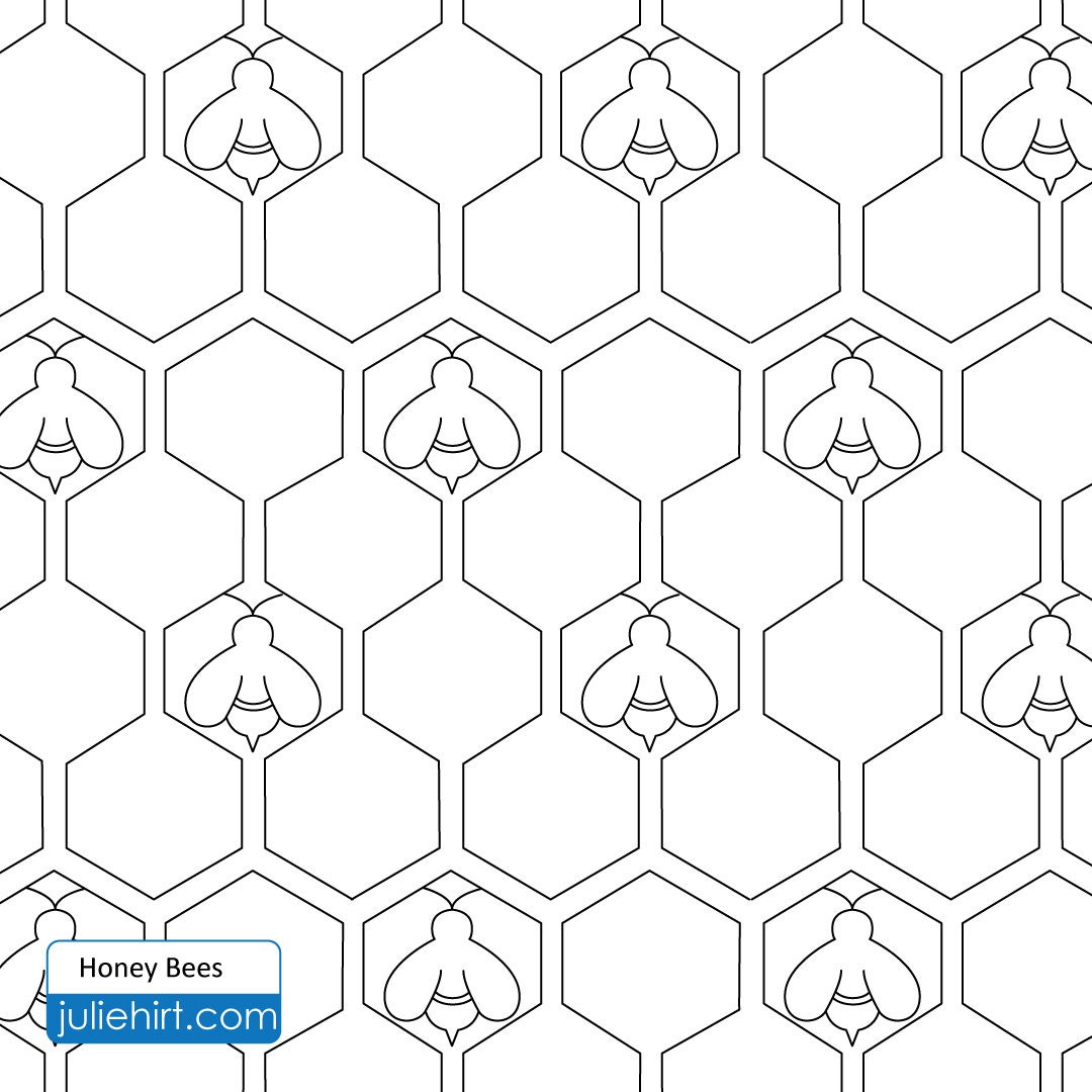 HONEY BEES - Longarm Quilting Digital Pattern for Edge to Edge and Pantograph Handiquilter ...