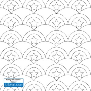ROLLING HILLS SPARKLE - Longarm Quilting Digital Pattern, Easy Edge to Edge Pantograph ...