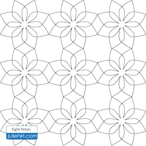 EIGHT PETALS - Longarm Quilting Digital Pattern, Easy Edge to Edge and ...
