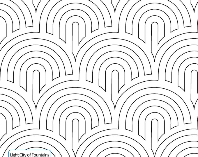 CITY OF FOUNTAINS Longarm Quilting Digital Pattern for Edge to Edge and ...