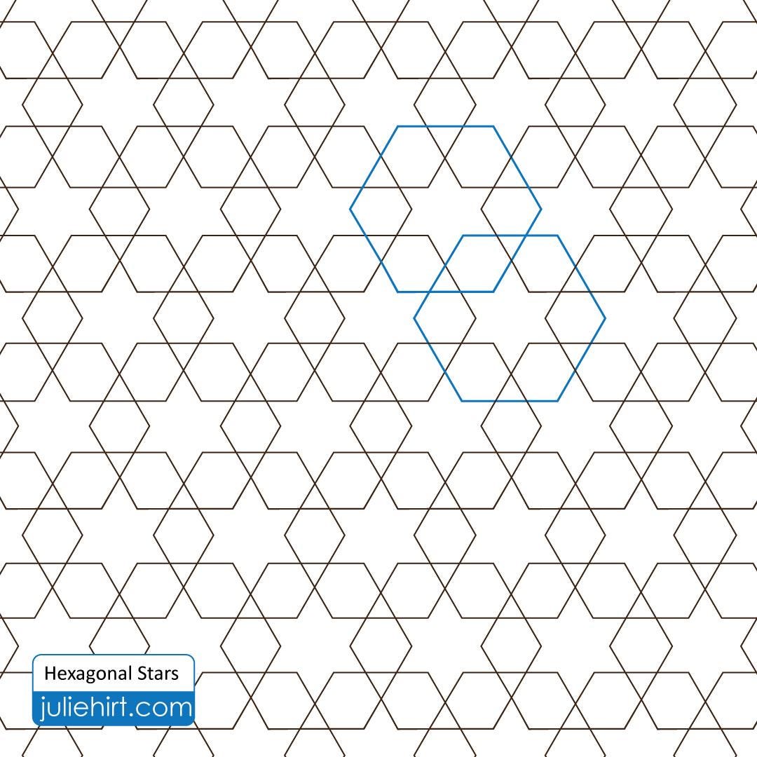 HEXAGONAL STARS - Read Descpription. Quilting Digital Edge to Edge ...