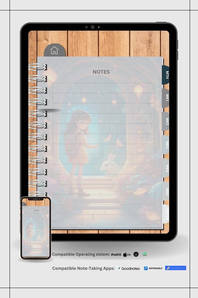 Undated Monthly Digital Planner: Goodnotes, Notability (PDF) #planner # ...
