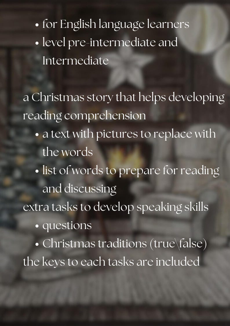 A Printable Workbook Based on a Cozy Story About a Family on Christmas ...