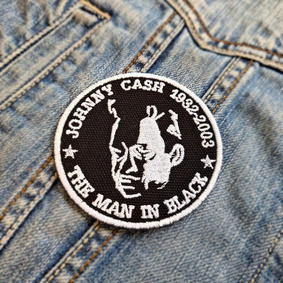 Johnny Cash 1932 2003 the Man in Black 382293 Embroidered Patch Badge ...