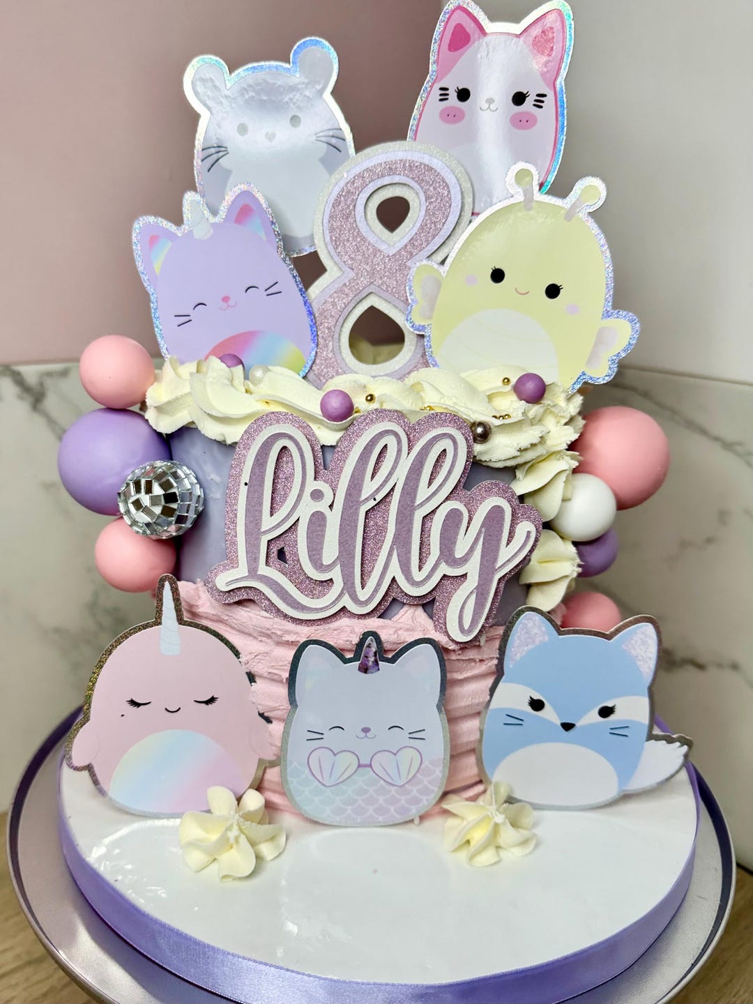 Personalised Cake Topper Set Mallow - Etsy