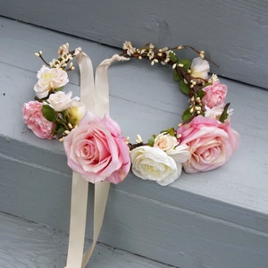 Pony Flower Crown Pink Peach Horse Photo Prop Hair Wreath Adult Little ...