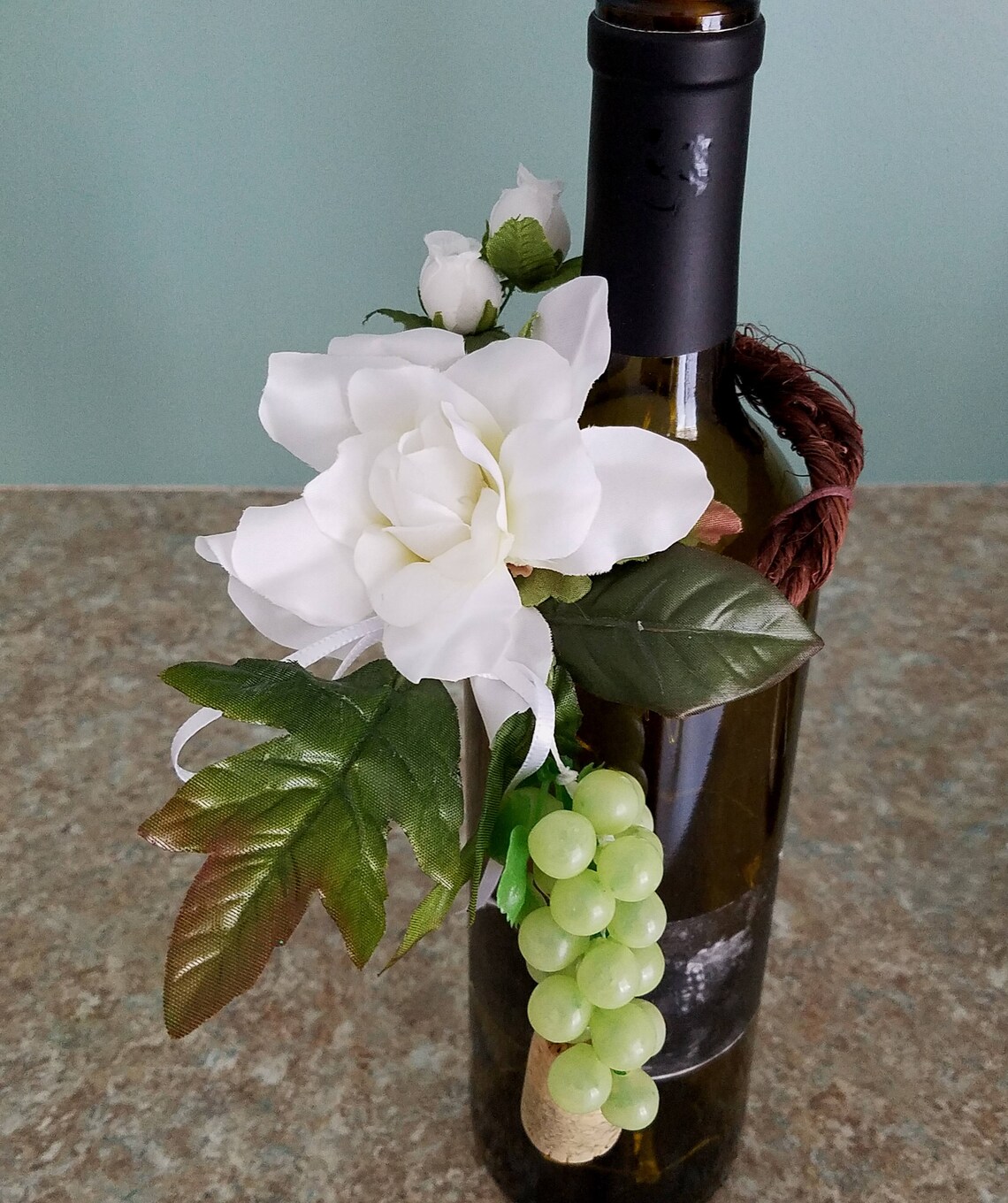 Set of 8 Bridal Shower Wine Bottle Toppers Centerpieces White Magnolia ...