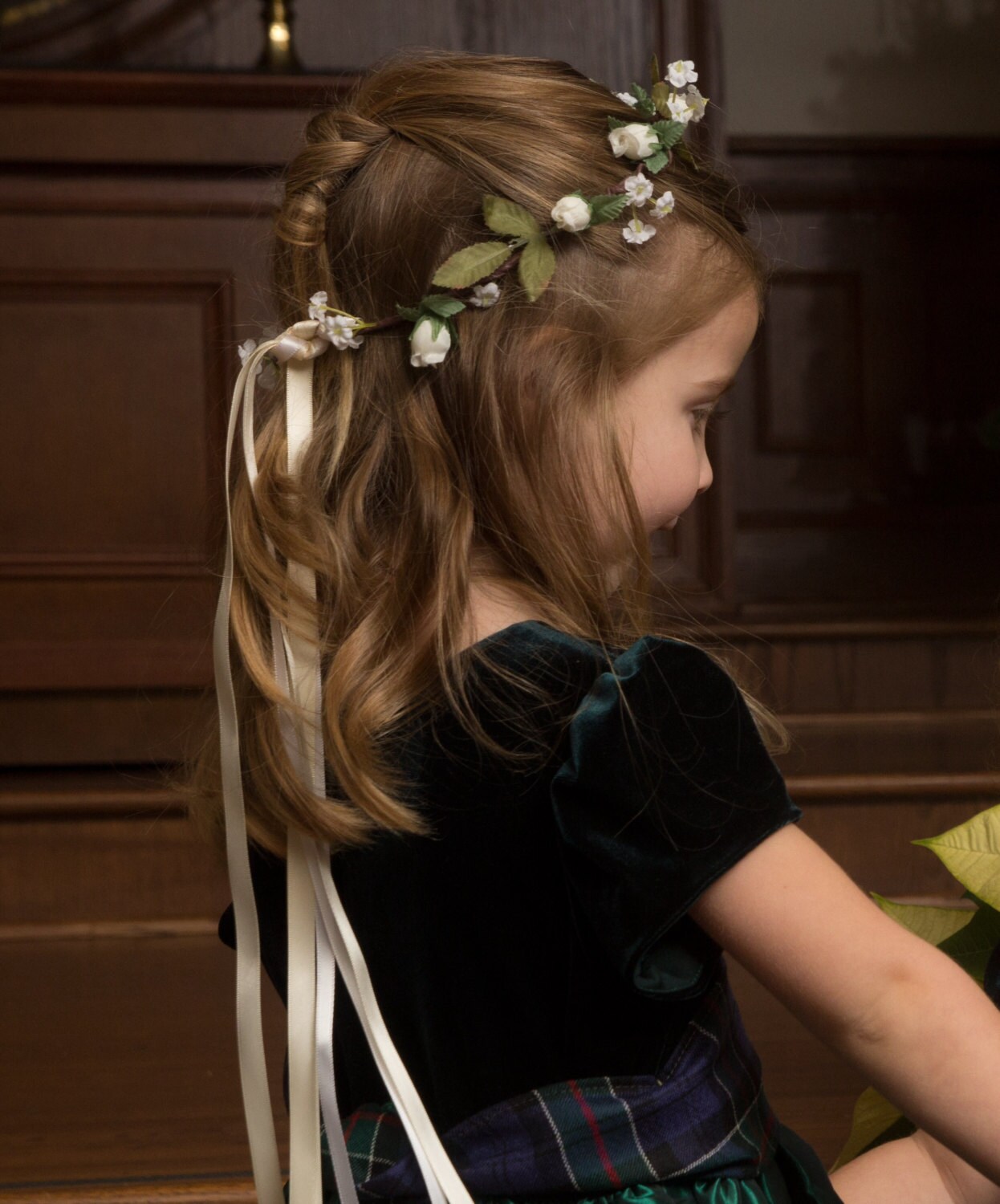 Flower Girl Halo Made IN USA Floral Crown First Communion Wedding ...