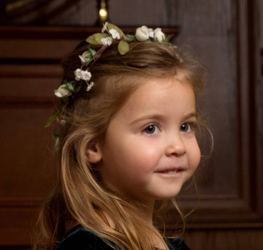 Flower Girl Halo Made IN USA Floral Crown First Communion Wedding ...