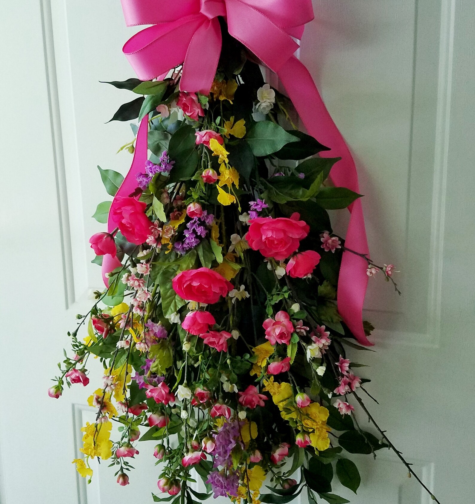 Custom Home Decor Swag She Shed Wreath Front Door Hot Pink | Etsy