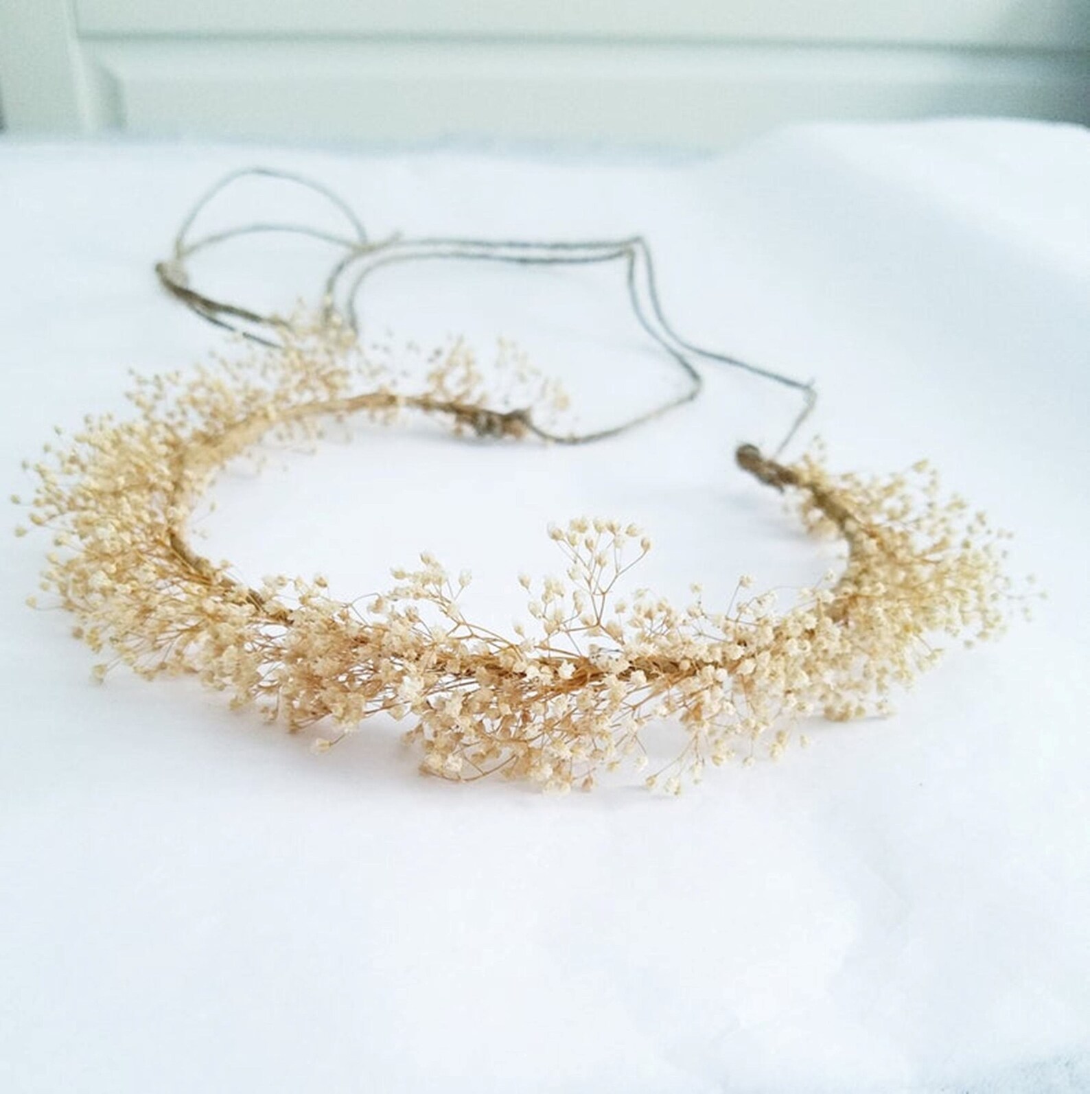 Flower Girl Halo Simple Flower Crown Fall Baby Headban Bridal Headpiece ...