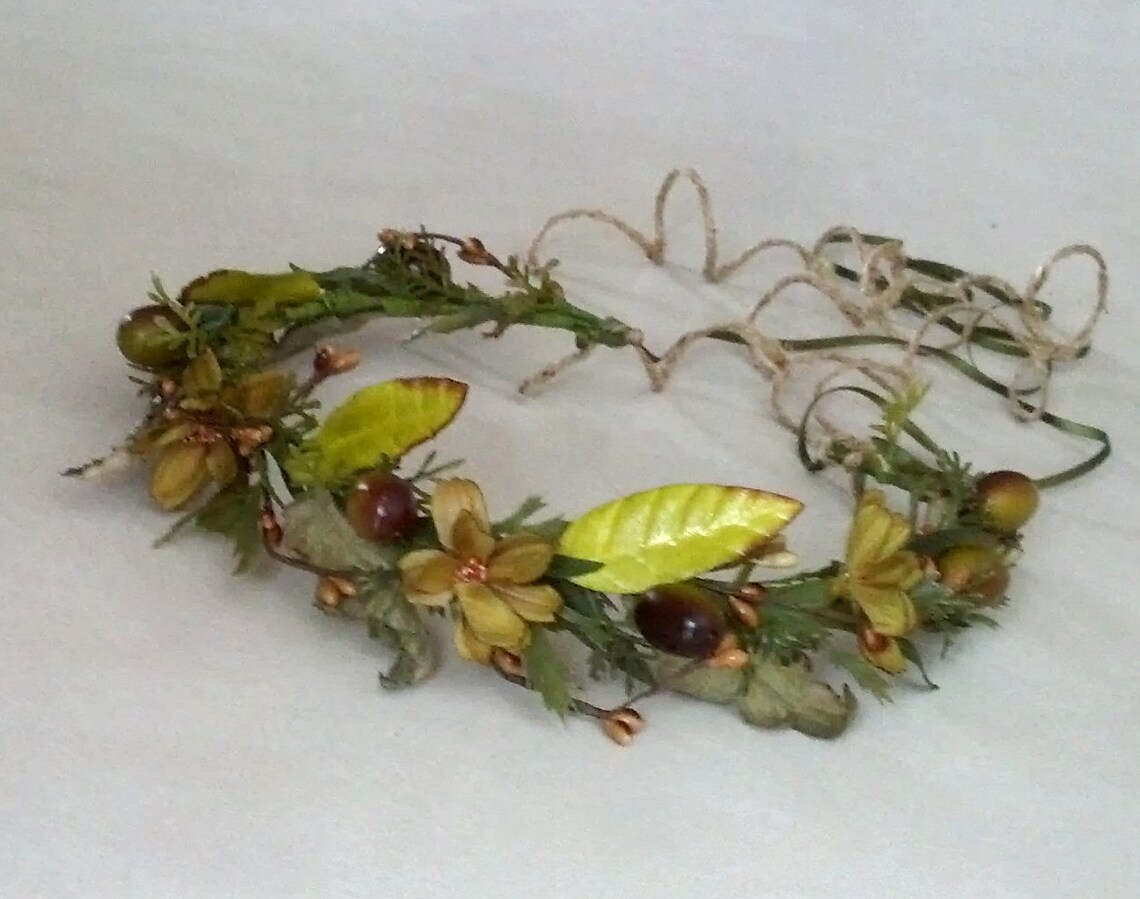 Greenery Fairy Halo Bridal Flower Crown Headdress Olive Vine Hair ...