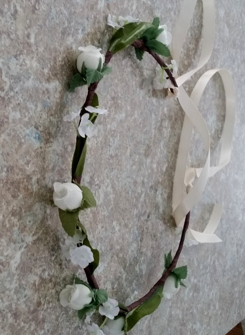 Flower Girl Halo Made IN USA Floral Crown First Communion Wedding ...