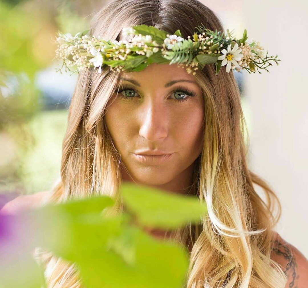 Botanical Greenery Flower Crown Spring Headdress Bridal Flower Halo ...