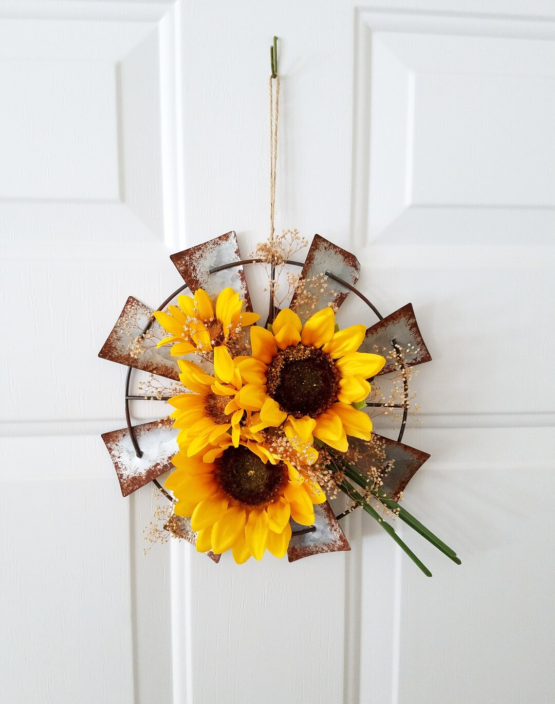 Fall Front Door Wreath Sunflower Country Weathervane Wreath - Etsy