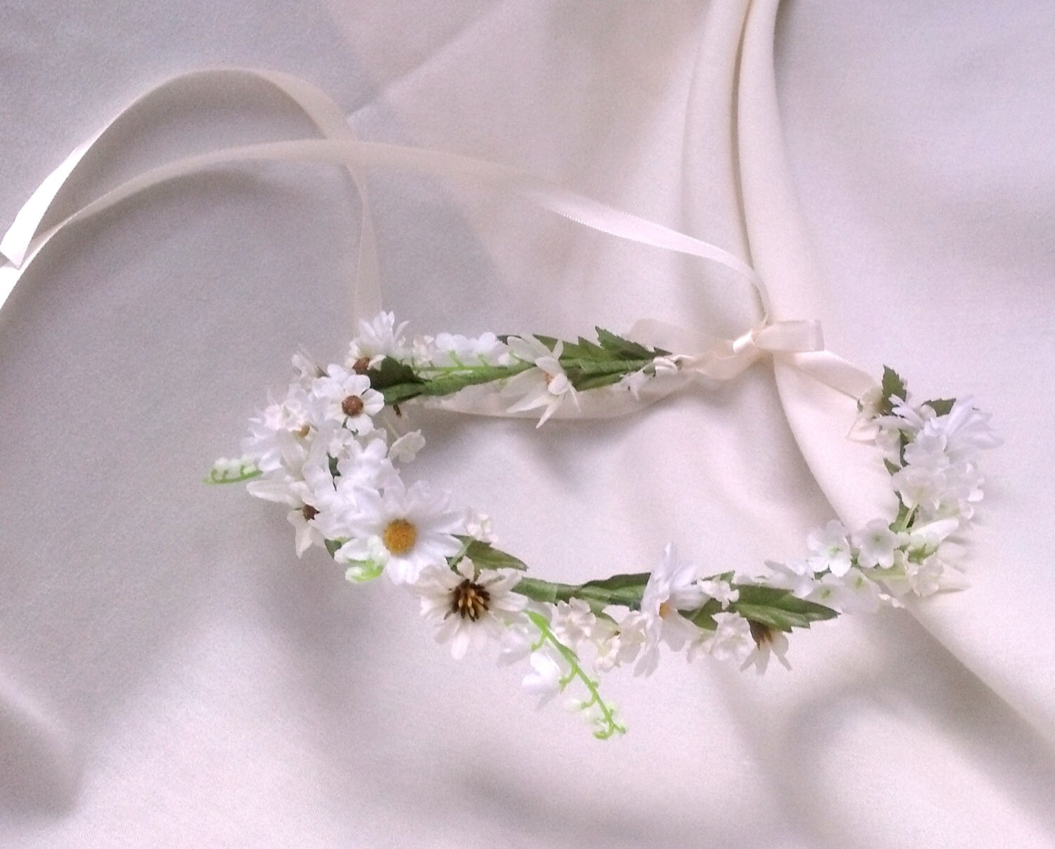 Lilly of the Valley Bridal Floral crown hair accessory halo | Etsy