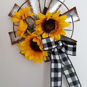 Fall Front Door Wreath Sunflower Country Weathervane Wreath - Etsy
