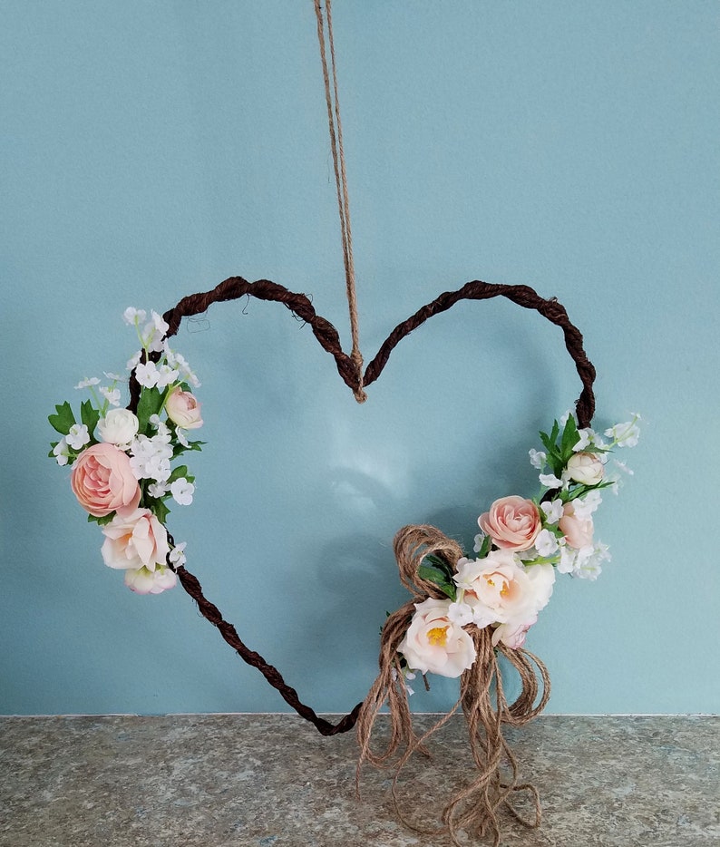 Boho Home Decor Heart Wreath Front Door Spring Wall Hanging | Etsy