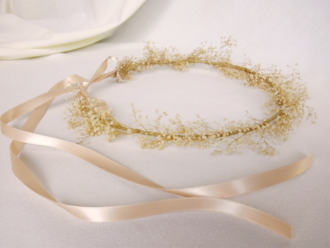 Flower Girl Halo Simple Flower Crown Fall Baby Headban Bridal Headpiece ...